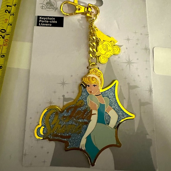 Disney | Accessories | Disney Parks Cinderella Lets Shine Keychain New ...